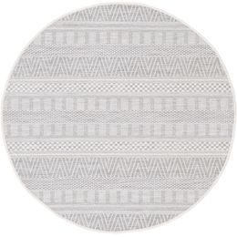 Teppich CarpetFine "Boho 100", beige, H:4mm &Oslash;:160cm, Polypropylen, Teppiche, Teppich, robustes Flachgewebe, Sisal Optik, UV-best&auml;ndig, Au&szlig;enbereich