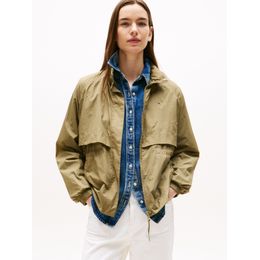 Windbreaker Tommy Hilfiger "UL NYLON PACKABLE WINDBREAKER", Damen, Gr. S (36), gr&uuml;n (vintage olive), Web, Obermaterial: 100% Polyamid, unifarben, regular fit, hoch geschlossener Ausschnitt, Rippb&uuml;ndchen, Jacken Windbreaker