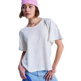 Shirttop Roxy "Time For Palm Tree", Damen, Gr. S, coconut milk, Obermaterial: 60% Walkfrottier, 40% Microfaser;, Tops Shirttop