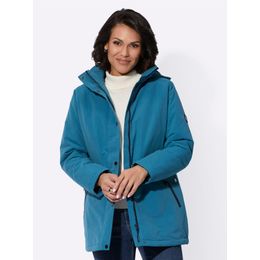Langjacke Casual Looks, Damen, Gr. 40, blau (topas), 100% Polyester, unifarben, Jacken Langjacke