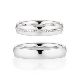 Trauring Bruno Banani "Schmuck Geschenk Ehering Hochzeit Damenring Herrenring" Gr. 66, silber (silberfarben), Fingerringe, Damen, 66, Silber 925 (Sterlingsilber), 4,5mm, Trauring, Made in Germany