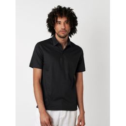Poloshirt DESOTO "Jerseypolo Essential Kent halbarm", Herren, Gr. L, schwarz (schwarz piqu&egrave;), Piqu&eacute;, Obermaterial: 100% Baumwolle, unifarben, slim fit normal, Rundhals, eingesetzt abgesteppte Kante, Shirts Poloshirt, Flexibler Stretch