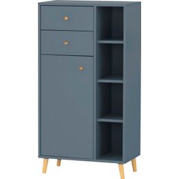 Midischrank Schildmeyer "Bjarne", blau (fjord), B:60,2cm H:113,4cm T:33cm, FSC-zertifizierter Holzwerkstoff, Schr&auml;nke, Midischrank, Breite 60,2 cm