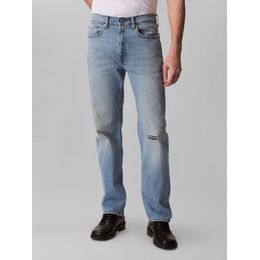 Straight-Jeans Calvin Klein Jeans "STNDRD STRGHT ABNER JEAN", Herren, Gr. 30, L&auml;nge 32, abner, Denim/Jeans, Obermaterial: 99% Baumwolle, 1% Elasthan, unifarben, gerade lang, Jeans Straight-Jeans, Mit G&uuml;rtelschlaufen