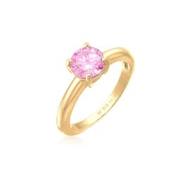 Silberring Elli "Ring Solit&auml;r Klassisch Zirkonia Verlobung 925 Silber" Gr. 54, rosa, Fingerringe, Damen, 54, Silber 925 (Sterlingsilber), Silberring