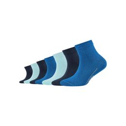 Kurzsocken Camano "ca-soft", M&auml;dchen, Gr. 27-30, blau (daphne), Baumwollmischung, unifarben, normal, Socken Kurzsocken, mit verst&auml;rktem Fersen- und Zehenbereich