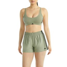 Bralette adidas Sportswear "Sport Active Essentials Cotton 3 Stripes", Damen, Gr. L, N-Gr, 219, grau, Single Jersey, Obermaterial: 95% Baumwolle, 5% Elasthan, BHs Bralette, weich, dehnbar und leicht, Jacquard-Logo-Tr&auml;ger