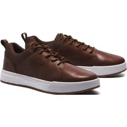 Sneaker Timberland "MAPLE GROVE LOW LACE UP SNEAKER", Herren, Gr. 43,5, braun, Leder, Schuhe Sneaker, Winterschuhe, Sneakerboots, Winterboots
