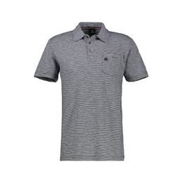 Poloshirt Lerros, Herren, Gr. M, blau (coastal blau), Single Jersey, Obermaterial: 100% Baumwolle, gestreift, regular fit taillenbedeckt, Shirts Poloshirt, mit Streifen Muster