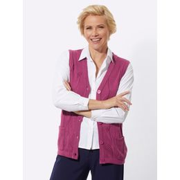 Strickweste CLASSIC, Damen, Gr. 52, lila (erika), 100% Polyacryl, unifarben, Westen Strickweste