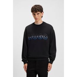 Sweatshirt HUGO BLUE "Nogocrew", Herren, Gr. M, schwarz001, Sweatware, Obermaterial: 100% Baumwolle, unifarben, regular fit normal, Rundhals, B&uuml;ndchen, Sweatshirts Sweatshirt, Rundhalsausschnitt, regular fit, Logodruck