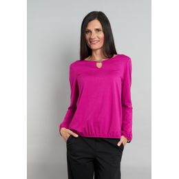 Langarmshirt Seidel Moden, Damen, Gr. 52, magenta, Jersey, Obermaterial: 94% Viskose, 6% Elasthan, unifarben, regular fit taillenbedeckt, Rundhals, elastischer Bund, Shirts Langarmshirt, MADE IN GERMANY