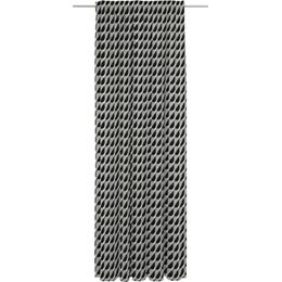 Vorhang Adam "Circles" Gr. 5, grau (dunkelgrau), B:142cm H:255cm, Jacquard, Baumwolle, Gardinen, Vorhang, aus 100% Bio-Baumwolle