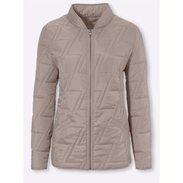 Steppjacke Classic Basics, Damen, Gr. 38, grau (taupe), 100% Polyester, Futter:100% Polyester, Wattierung:100% Polyester, unifarben, Jacken Steppjacke