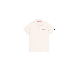 Poloshirt Alpha Industries "Basic Polo SL", Herren, Gr. S, wei&szlig; (vintage wei&szlig;), Obermaterial: 100% Baumwolle, Shirts Poloshirt