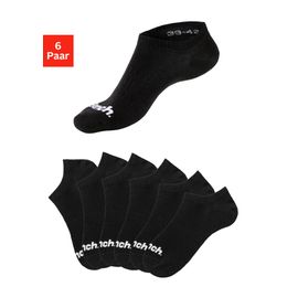 Sportsocken Bench., Damen, Gr. 35-38, schwarz (6x schwarz), Baumwollmischung, unifarben, elastisch, Socken Sportsocken, Sneakersocken verschwinden im Schuh, Topseller
