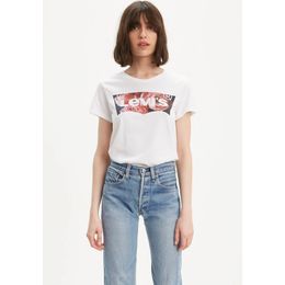 Levi's T-Shirt LEVI'S "LSE THE PERFECT TEE", Damen, Gr. XL (42), wei&szlig;, Jersey, Obermaterial: 100% Baumwolle, bedruckt, figurumspielend h&uuml;ftlang, Rundhals, Shirts T-Shirt, mit Logodruck