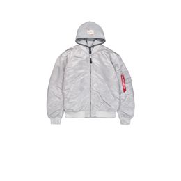 Bomberjacke Alpha Industries "MA-1 D-Tec Studio", Herren, Gr. XL, grau (pastel grau), Obermaterial: 100% Nylon, Futter: 100% Nylon, Kapuze: 75% Baumwolle, 25% Polyester, F&uuml;llung: 100% Polyester, Jacken Bomberjacke