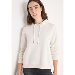 Kapuzensweatshirt Cecil, Damen, Gr. M (40), light greige, Sweatware, Obermaterial: 54% Polyester, 46% Baumwolle. Futter: 50% Baumwolle, 50% Polyester, unifarben, l&auml;ssig geschnitten h&uuml;ftbedeckend, Rundhals, B&uuml;ndchen, Sweatshirts Kapuzensweatshirt