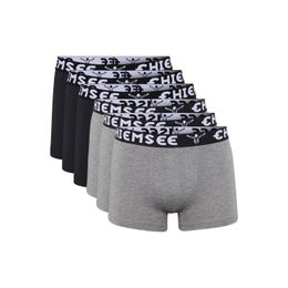 Boxershorts Chiemsee "Boxershort Boxer Briefs, Regular Fit 6P 6er Pack", Herren, Gr. L, schwarz (schwarz, grau), Obermaterial: 95% Baumwolle CO. 5% Elasthan EL., Unterhosen Boxershorts