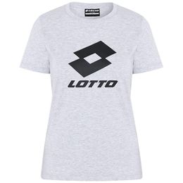 T-Shirt Lotto, Damen, Gr. M (38), grau (high, rise), 95% Baumwolle, 5% Viskose, unifarben, Rundhals, gerader Abschluss, Shirts T-Shirt, - mit angesagtem Crewneck