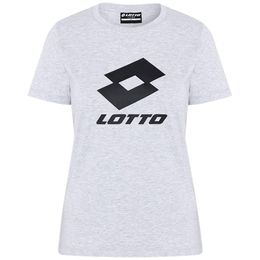 T-Shirt Lotto, Damen, Gr. S (36), grau (high, rise), 95% Baumwolle, 5% Viskose, unifarben, Rundhals, gerader Abschluss, Shirts T-Shirt, - mit angesagtem Crewneck