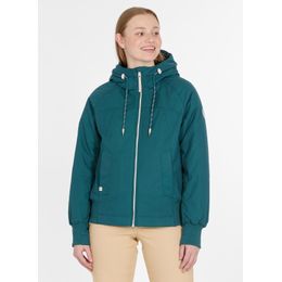 Outdoorjacke Ragwear "LUMIE WARM", Damen, Gr. S, ocean gr&uuml;n, Web, Obermaterial: 65% Polyester, 35% Baumwolle, unifarben, h&uuml;ftlang, elastischer Bund, Jacken Outdoorjacke, Rei&szlig;verschluss mit Kinnschutz, Kapuze mit Kordel