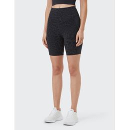Funktionstights Venice Beach "TIGHTS SHORTS GLENDALE", Damen, Gr. S (38), N-Gr, braun (aop_dynamic leo), Obermaterial: 83% Polyester, 17% Elasthan, Hosen Funktionstights