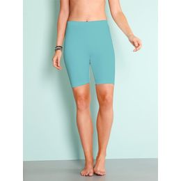 Radlerhose, Damen, Gr. 46, Normalgr&ouml;&szlig;en, blau (t&uuml;rkis), 95% Baumwolle, 5% Elasthan, unifarben, kurz, Hosen Radlerhose