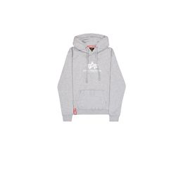 Hoodie Alpha Industries "New Basic Hoodie BL W", Damen, Gr. S, grau (grau heather), Obermaterial: 80% Baumwolle, 20% Polyester, regular fit, Sweatshirts Hoodie