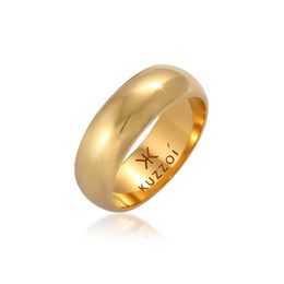 Silberring Kuzzoi "Ring Herren Bandring Basic Breit Klassik 925 Silber" Gr. 60, gold, Fingerringe, Herren, 60, Silber 925 (Sterlingsilber), Silberring