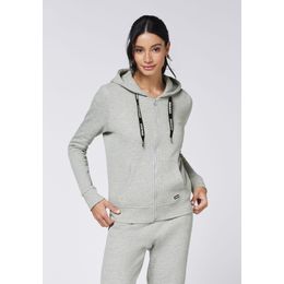 Kapuzensweatjacke Chiemsee, Damen, Gr. XS (34), grau (neutral gray melange), 90% Baumwolle, 10% Viskose, Sweatjacken Kapuzensweatjacke
