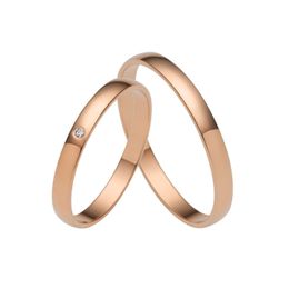 Trauring Firetti "Schmuck Geschenk Gold Hochzeit Ehering Trauring "LIEBE" Gr. 58, rosa (ros&eacute;goldfarben), Fingerringe, Damen, 58, ohne Brillant, Ros&eacute;gold 375, 2,5mm, Trauring, Made in Germany, wahlweise mit oder ohne Brillant