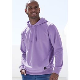 Hoodie John Devin, Herren, Gr. L (52/54), lila, angeraute Sweatware, Obermaterial: 60% Baumwolle, 40% Polyester, unifarben, regular fit normal, Rundhals, angesetztes B&uuml;ndchen, Sweatshirts Hoodie, Langarm, Sweatshirt mit Rundhals und Kapuze, Baumwollmischung
