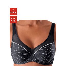 B&uuml;gel-BH Petite Fleur, Damen, Gr. 75, Cup C, blau (schwarz, wei&szlig;, wei&szlig;, t&uuml;rkis), Microtouch, Obermaterial: 90% Polyamid, 10% Elasthan, BHs B&uuml;gel-BH, mit Netzeins&auml;tzen