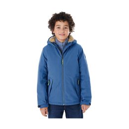 Funktionsjacke Killtec "KOW 377 BYS JCKT", Jungen, Gr. 152, blau (graublau), Obermaterial: 88% Polyester, 12% Baumwolle;Futter: 100% Polyester;F&uuml;llung: 100% Polyester, Jacken Funktionsjacke, Wasserdichte Funktionsjacke mit Kapuze, warmem Futter und Kinnschutz