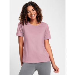 Kurzarmshirt Casual Looks "Kurzarm-Shirt", Damen, Gr. 52, rosa (ros&eacute;), 95% Baumwolle, 5% Elasthan, unifarben, Rundhals, Shirts Kurzarmshirt