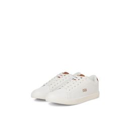 Jack & Jones Sneaker JACK & JONES "JFWBOSLEY", Herren, Gr. 43, wei&szlig;, cognac, Lederimitat, Schuhe Sneaker, mit heller Laufsohle