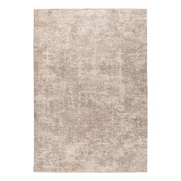 Teppich Obsession "My Bella 239", beige (creme), B:80cm H:13mm L:150cm, Polyester, Teppiche, Teppich, modernes abstraktes Design, Hoch-Tief Effekt, mit Fransen