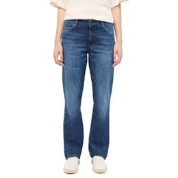 Straight-Jeans Mustang "Damen Style Crosby Relaxed Straight", Damen, Gr. 27, L&auml;nge 34, blau (782 mittelblau), Denim/Jeans, 99% Baumwolle, 1% Elasthan, unifarben, straight fit, Jeans Straight-Jeans
