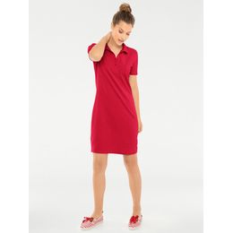 Shirtkleid Heine "Polokleid", Damen, Gr. 50, Normalgr&ouml;&szlig;en, rot, 95% Baumwolle, 5% Elasthan, unifarben, kurz, Kleider Shirtkleid