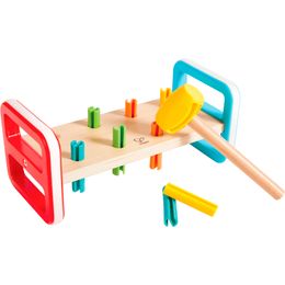 Klopfbank HAPE "Regenbogen-Klopfbank", bunt, Motorikspielzeug, KinderB:24,2cm H:11,4cm T:12,2cm, Holz, Kunststoff, Klopfbank, B:24,2cm H:11,4cm T:12,2cm