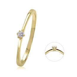 Diamantring ONE ELEMENT "0,03 ct Diamant Brillant Ring aus 585 Gelbgold" Gr. 59, gold, Fingerringe, Damen, 59,mit Brillant, Gelbgold 585, Diamantring