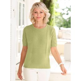 Rundhalspullover Classic Basics "Pullover", Damen, Gr. 46, gr&uuml;n (lindgr&uuml;n), 100% Polyacryl, unifarben, Pullover Rundhalspullover