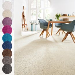 Teppichboden ANDIAMO "Sophie, Frisee-Velours, Made in Netherlands", beige (hellbeige), B:400cm H:12mm L:350cm, Kunstfaser, Teppiche, Teppichboden, Uni Farben, Breite 400 cm oder 500 cm, strapazierf&auml;hig & pflegeleicht