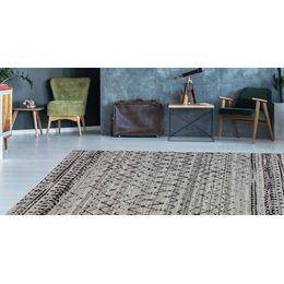 Teppich Calo-deluxe "Roxy 130" Gr. 6, beige (natur, grau), B:200cm H:6mm L:290cm, Baumwolle, Kunstfaser, Wolle, Teppiche, Teppich, Flachgewebe, Wohnzimmer