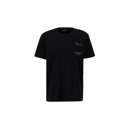 T-Shirt Alpha Industries "Patch T-Shirt LF", Herren, Gr. XS, schwarz, Obermaterial: 100% Baumwolle, Shirts T-Shirt