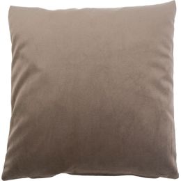 G&ouml;zze Dekokissen G&Ouml;ZZE "Duval", grau (taupe, unifarben), B:60cm L:60cm, Polyester, Dekokissen_Sitzkissen_Kissenh&uuml;llen, Dekokissen, mit Rei&szlig;verschluss, Kissenh&uuml;le ohne F&uuml;llung, 2 St&uuml;ck
