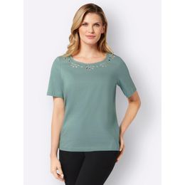 Kurzarmshirt Classic Basics "Kurzarm-Shirt", Damen, Gr. 50, gr&uuml;n (jade), 100% Baumwolle, unifarben, Rundhals, Shirts Kurzarmshirt