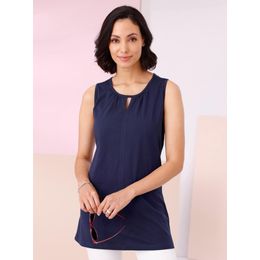 Shirttop Classic Basics, Damen, Gr. 40, blau (nachtblau), 100% Baumwolle, unifarben, Rundhals, Tops Shirttop